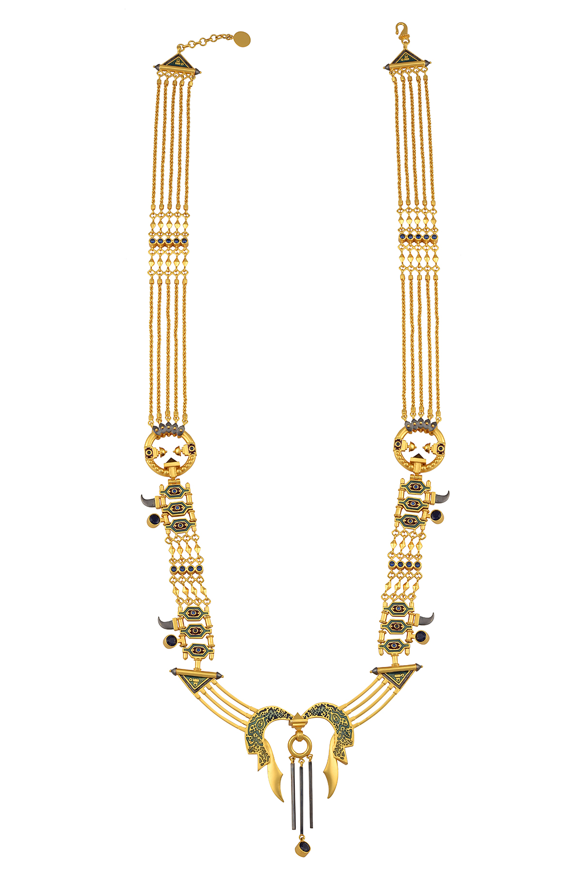 Shiva Trishul Statement Long Chain Necklace
