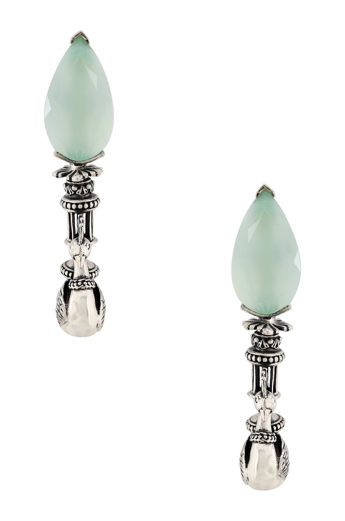 SILVER STONE EARRING