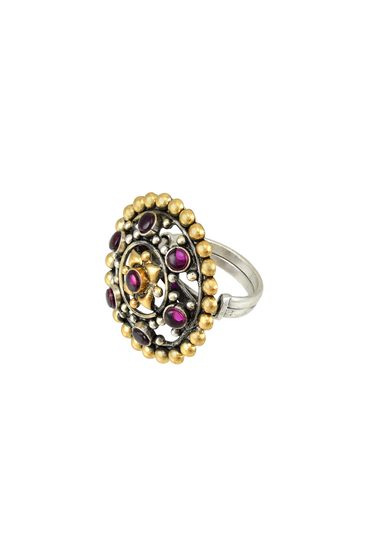 Dual Tone Silver Anika Ring